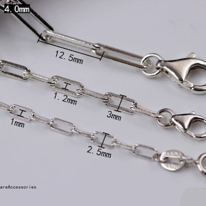 925 Silver Paperclip Chains, 2.5mm 3mm 4mm, Sterling Silver Chain, for ...