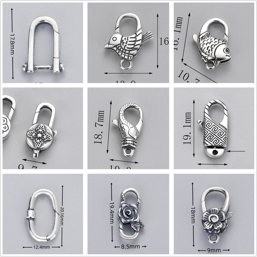 Sterling Silver Clasps, Heart Clasp, Floral Clasp, Palm Clasp ...