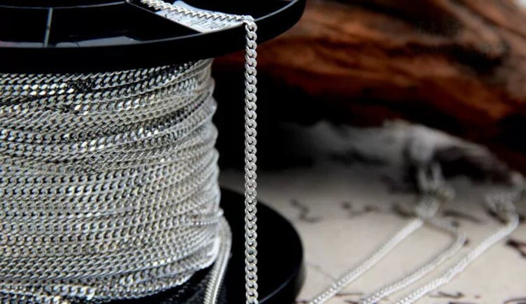 3.0mm Silver Curb Chain, Hole Size 1.5mm, 925 Sterling Silver Chains ...