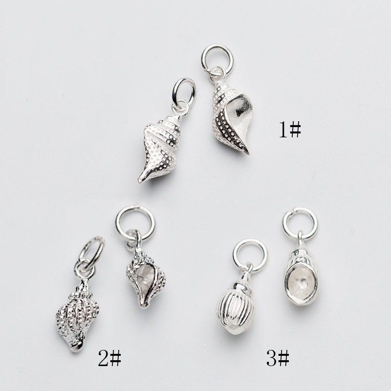 Sterling Silver Shell Charms Spiral Charm Silver Spiral - Etsy UK