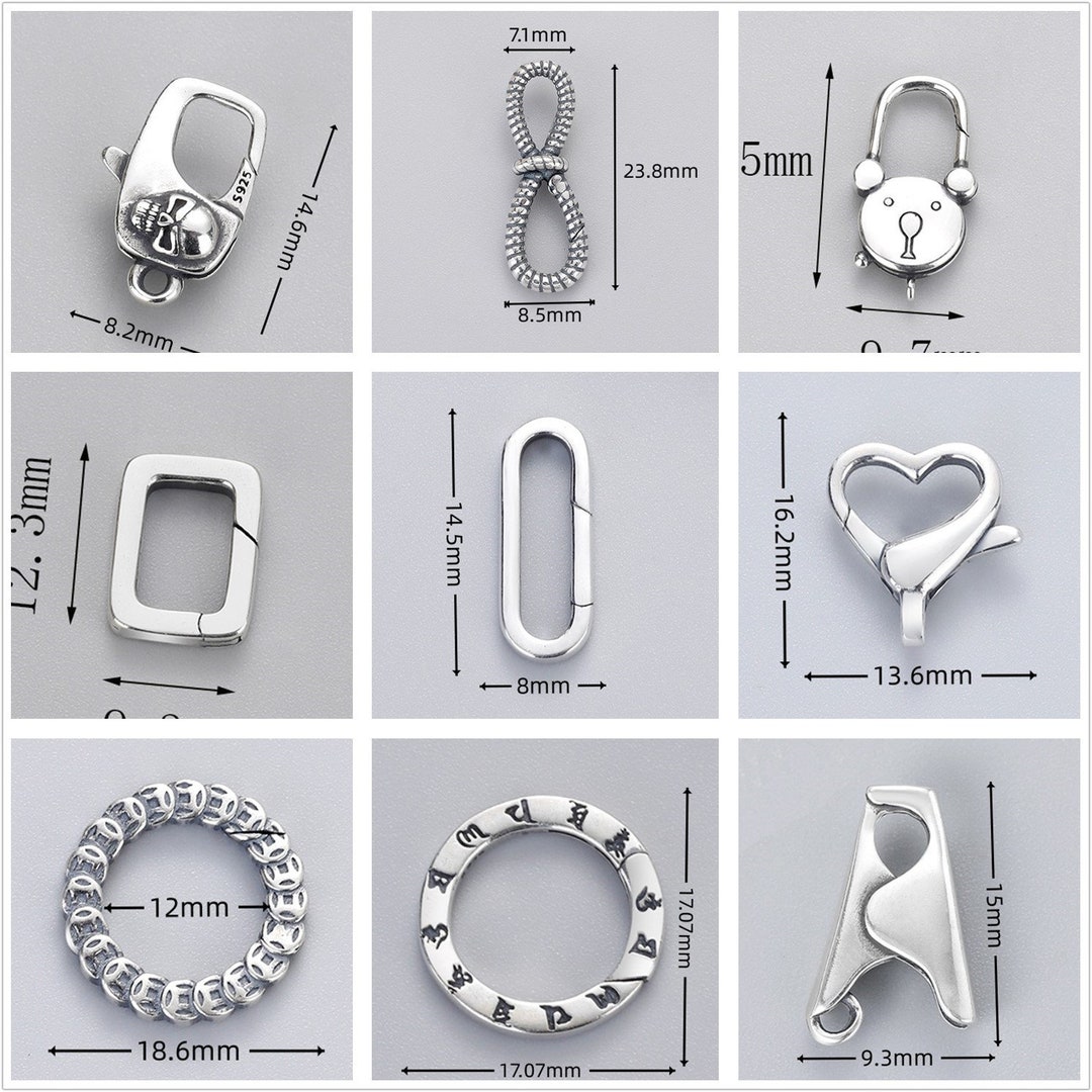 Sterling Silver Clasps, Heart Clasp, Floral Clasp, Skull Clasp ...