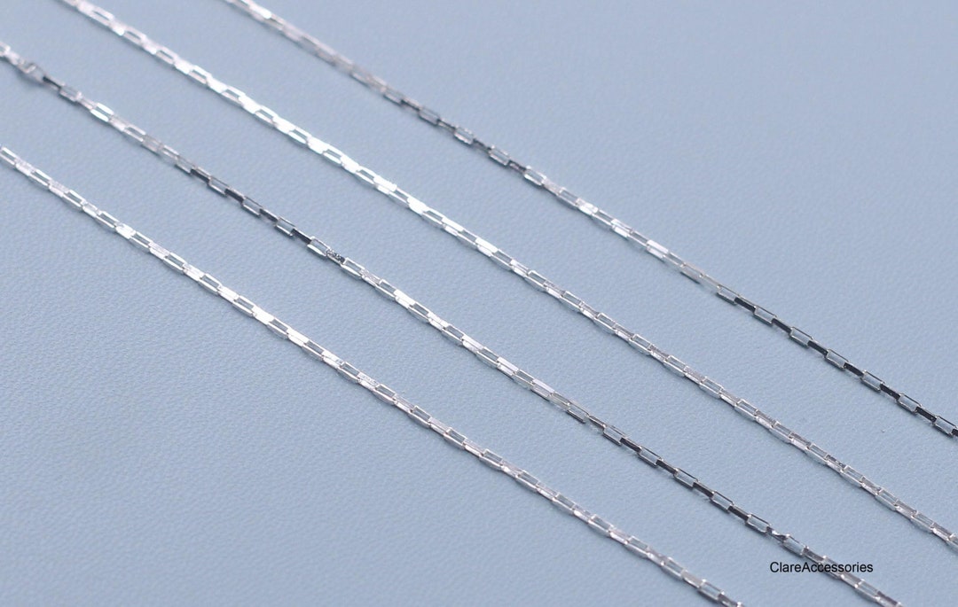 1mm Sterling Silver Chains, Cuboid Chain, Cable Chain, Earring Chain ...