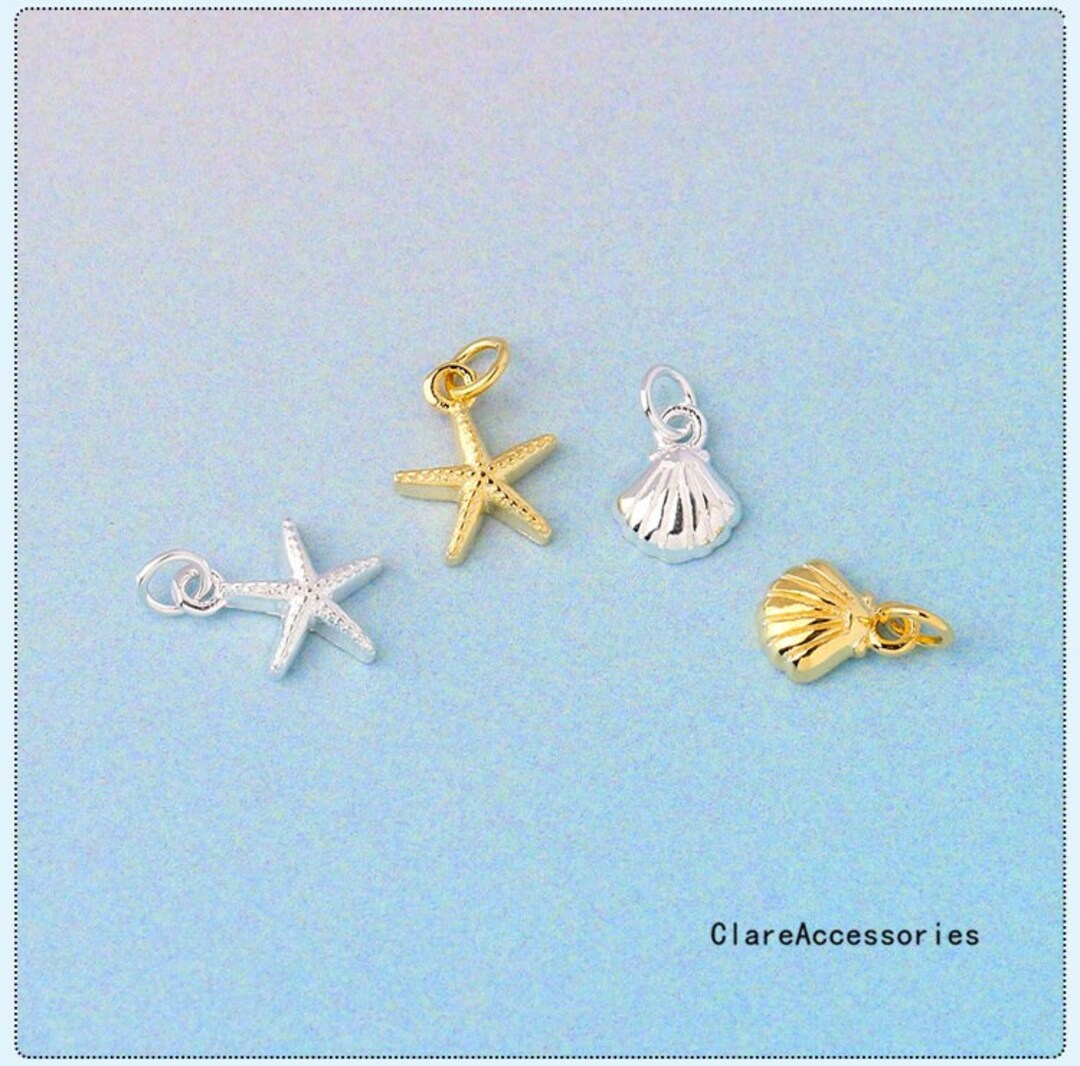 Breloques étoile de mer en argent sterling 6 mm, breloque pour bracelet ...