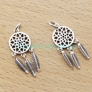 Sterling Silver Dream Catcher Charms, Bracelet Charm, Sterling Silver ...