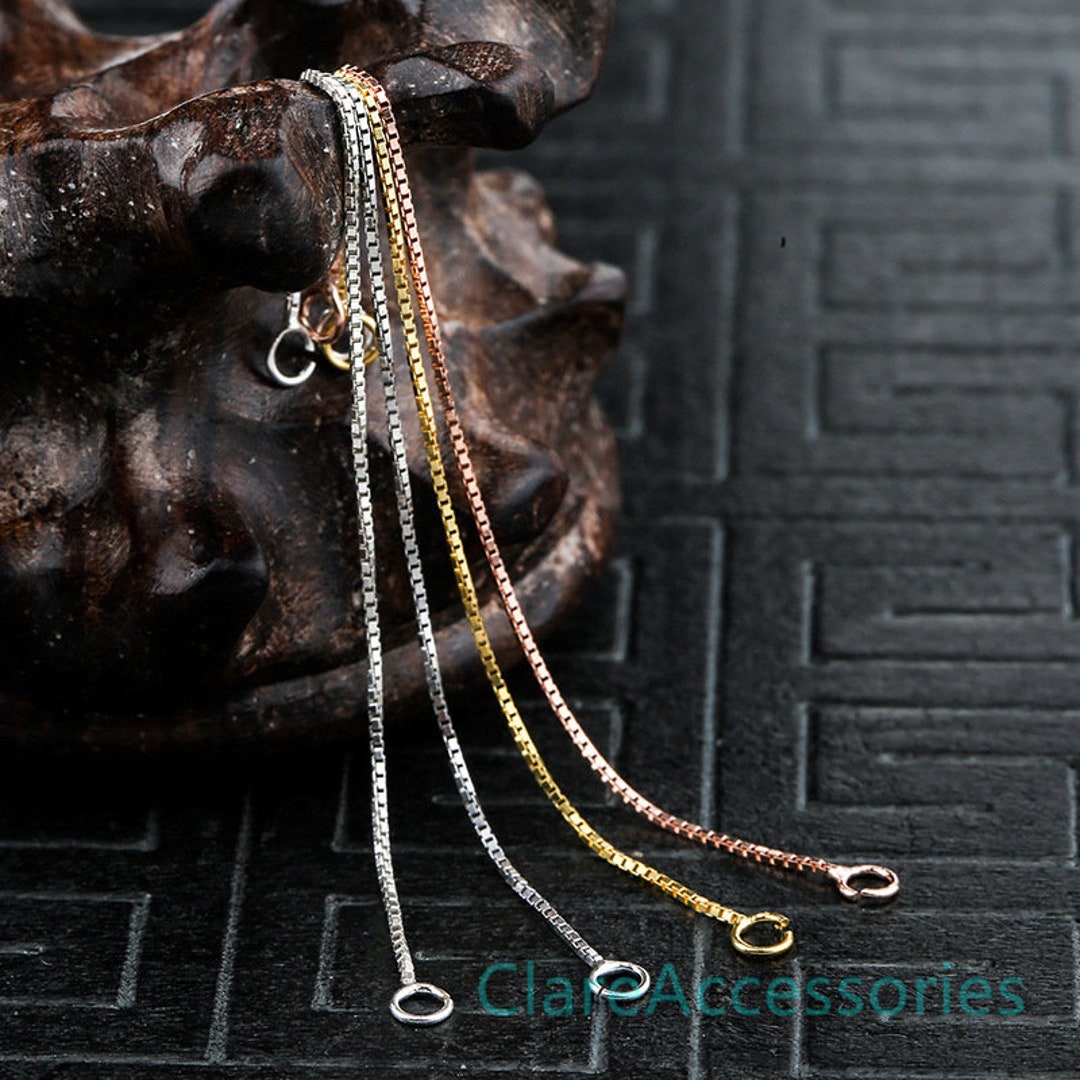 Sterling Silver Extender Chain, Extension Box Chains, Silver Extended ...