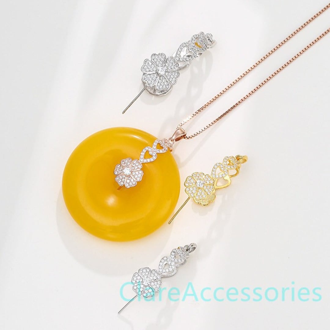 Sterling Silver Pinch Bails, Flower Heart Bail, Bails Wholesale ...