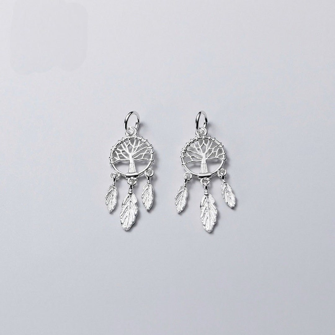 Sterling Silver Dream Catcher Charms, Necklace Charm, Bracelet Charm ...