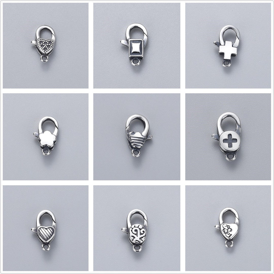 Sterling Silver Clasps, Heart Clasp, Floral Clasp, Cross Clasp ...