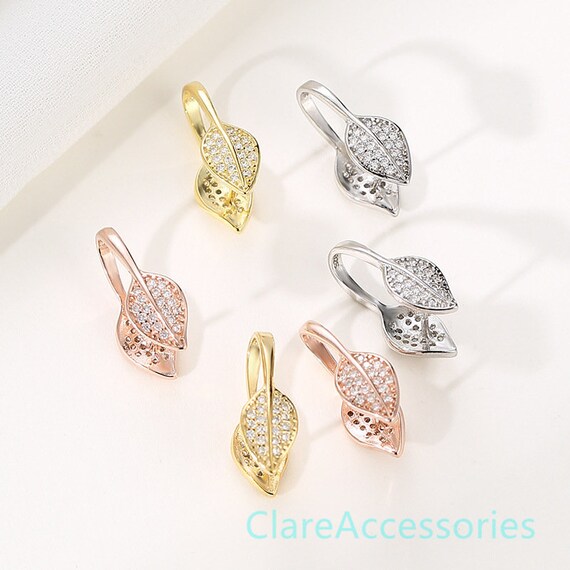 Sterling Silver Pinch Bails Leaf Bail Bails Wholesale - Etsy