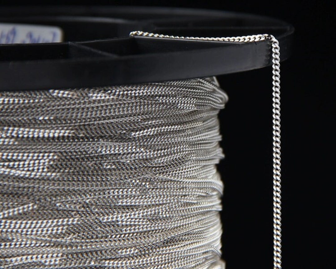 1.8mm Silver Curb Chain, Hole Size 0.3mm, 925 Sterling Silver Chains ...