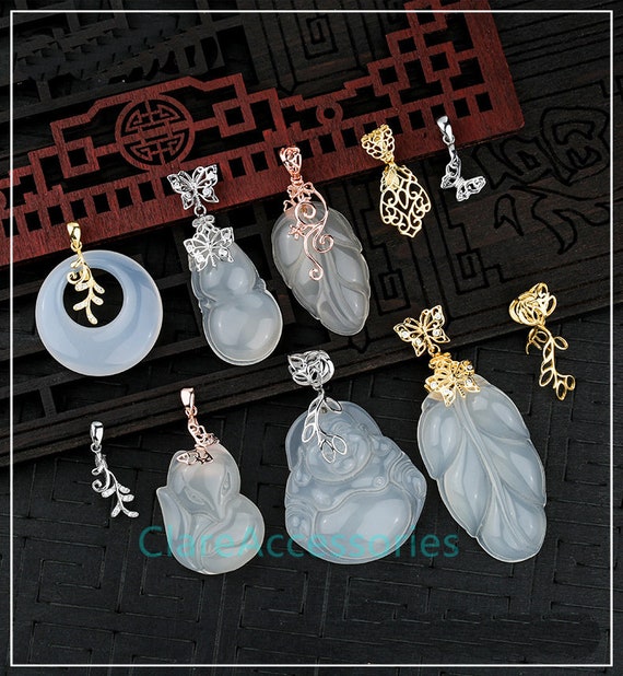 Sterling Silver Pinch Bails Butterfly Bail Leaf Bail Flower | Etsy