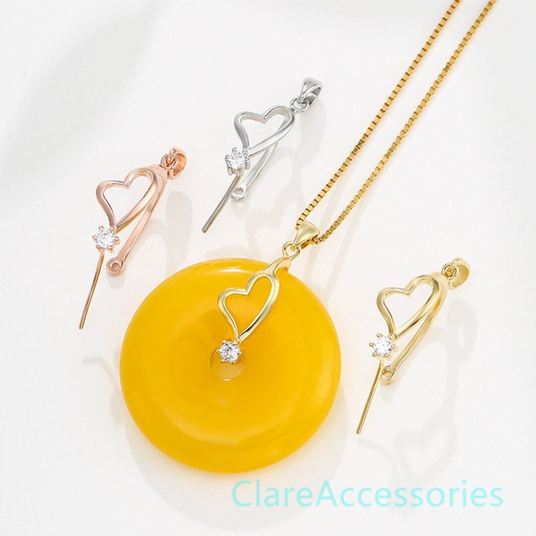 Sterling Silver Pinch Bails, Heart Bail, Bails Wholesale, Designer Bail ...