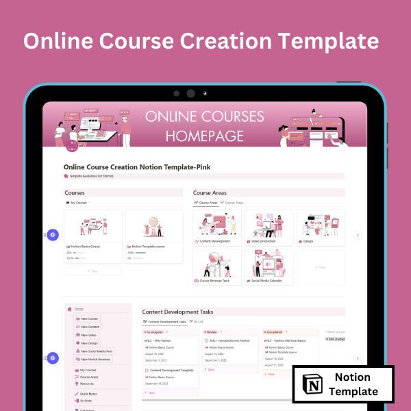 Online Course Creation Notion Template - Etsy