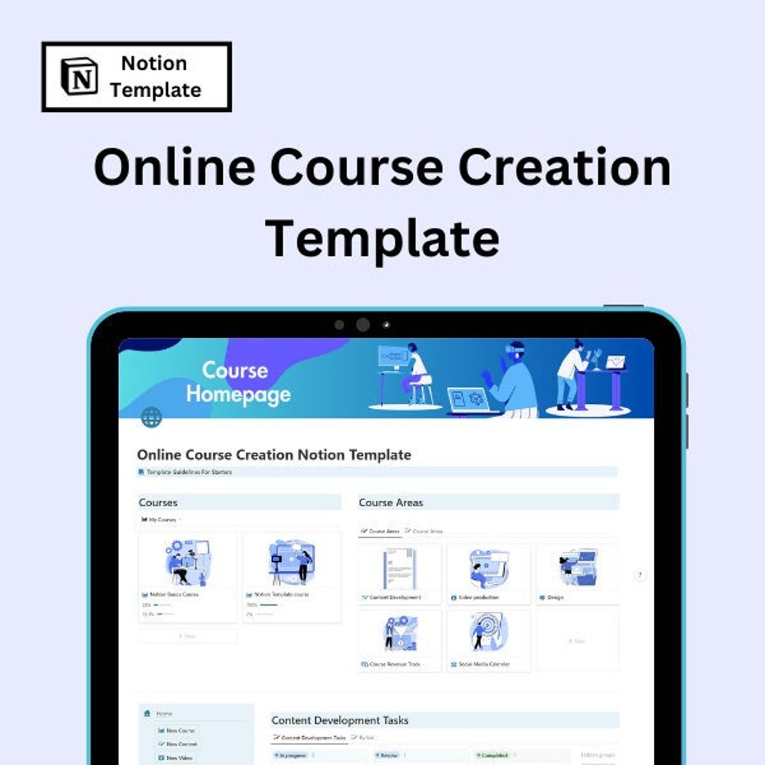 Online Course Creation Template for Notion - Etsy