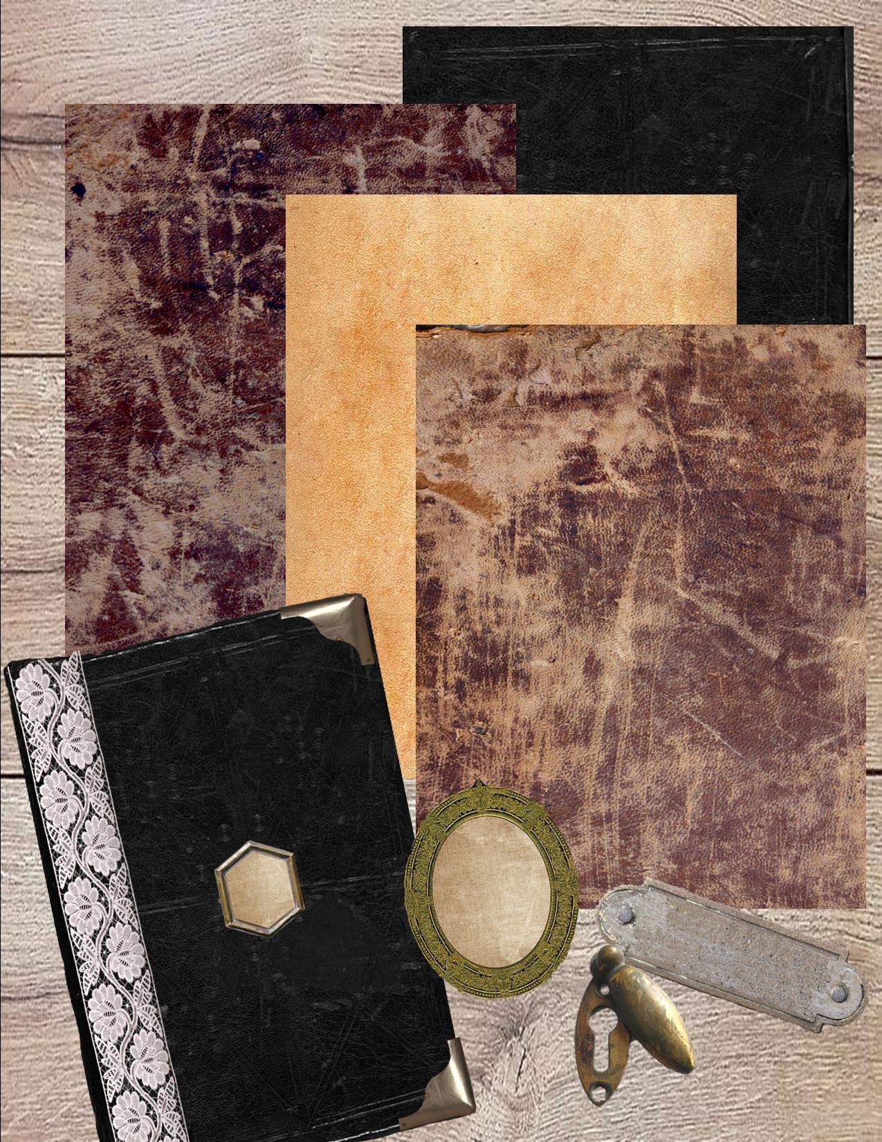 Metal Book Elements Kit Vintage Embellishments Book - Etsy