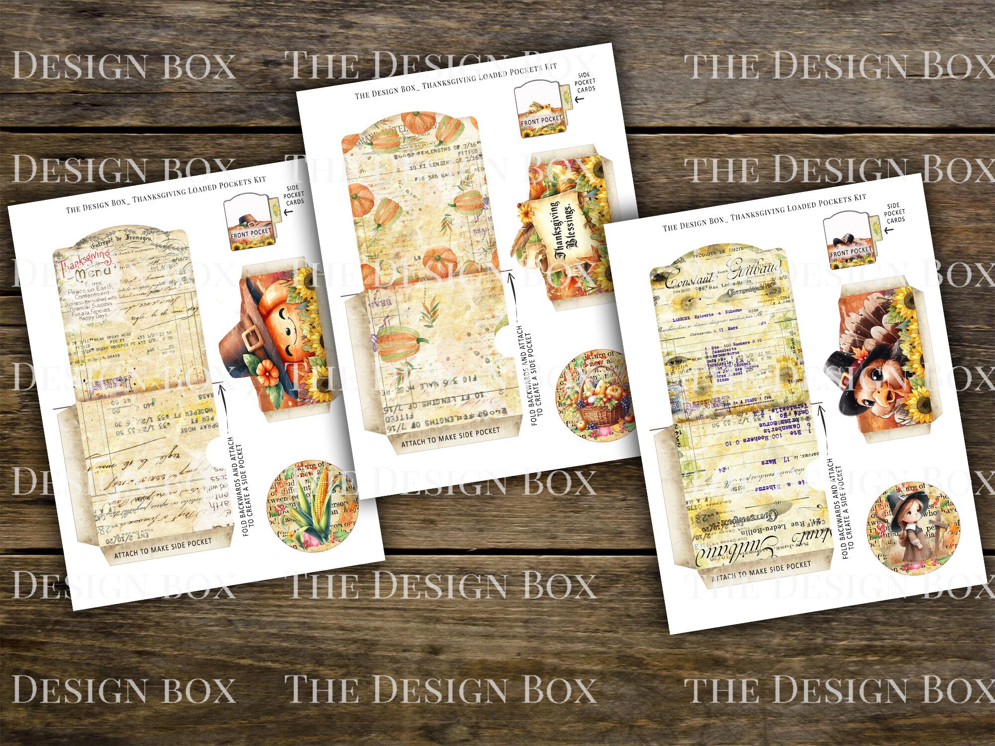 Thanksgiving, Loaded Pockets, Printable, Thanksgiving Ephemera ...