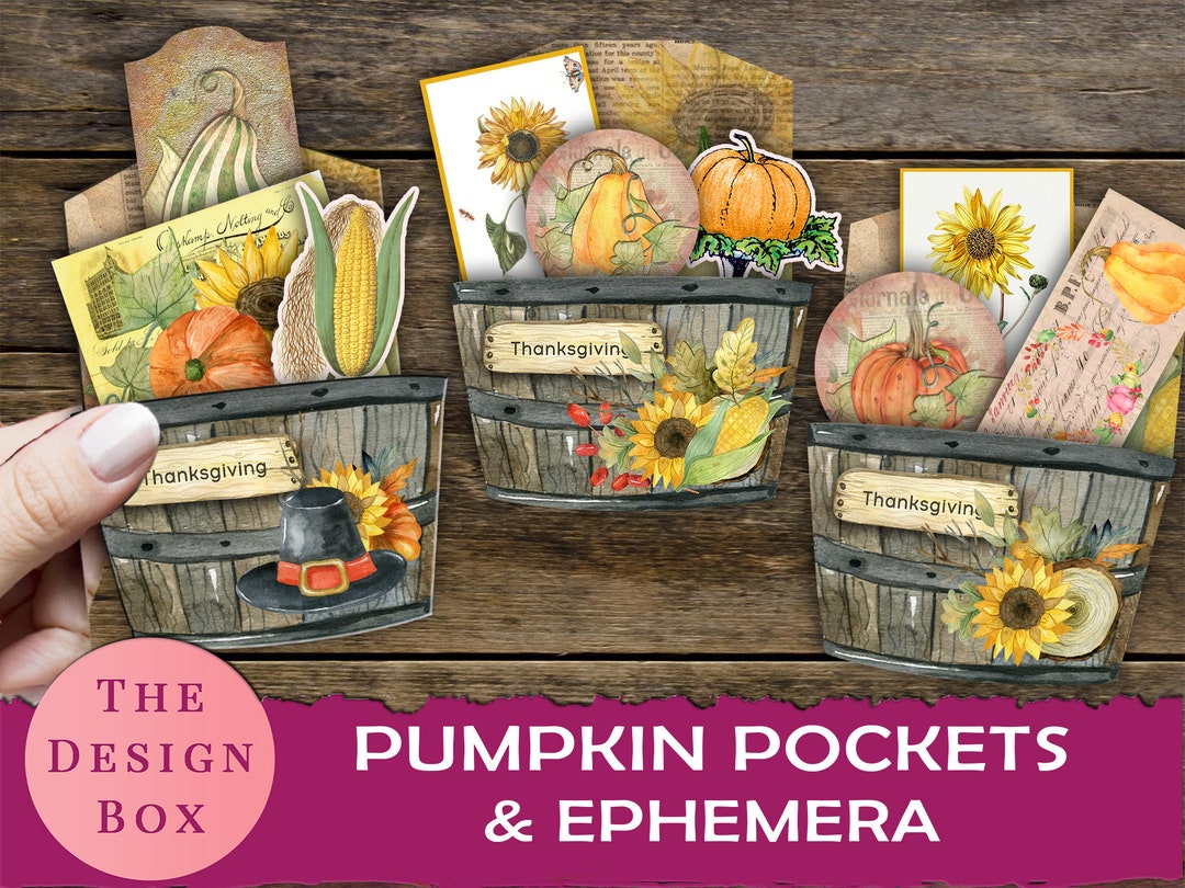 Thanksgiving Pumpkin Pockets, Loaded Pockets, Pumpkin Ephemera ...