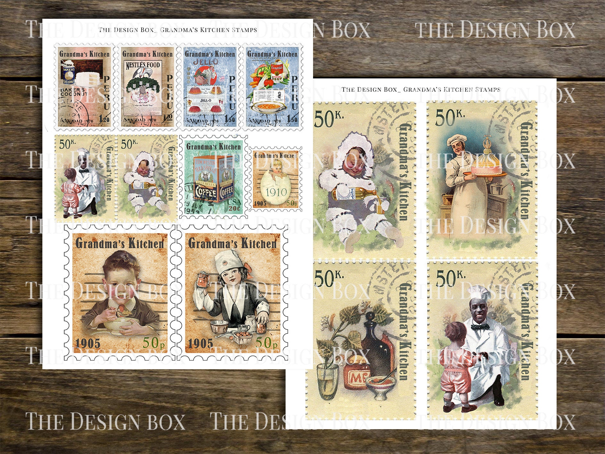 Grandma's Kitchen, Postage Stamps, Cooking Text Labels, Random Labels ...
