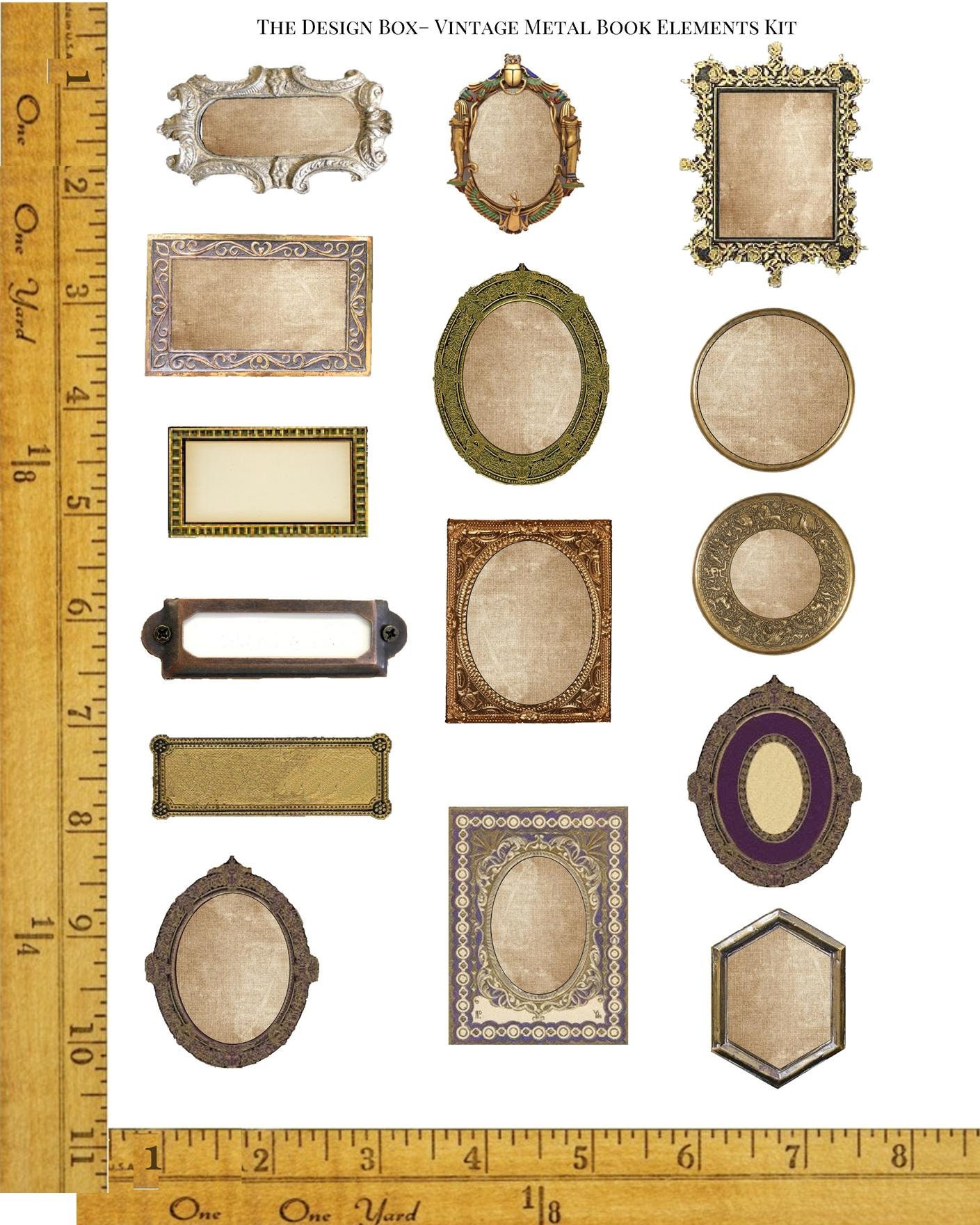 Metal Book Elements Kit Vintage Embellishments Book - Etsy