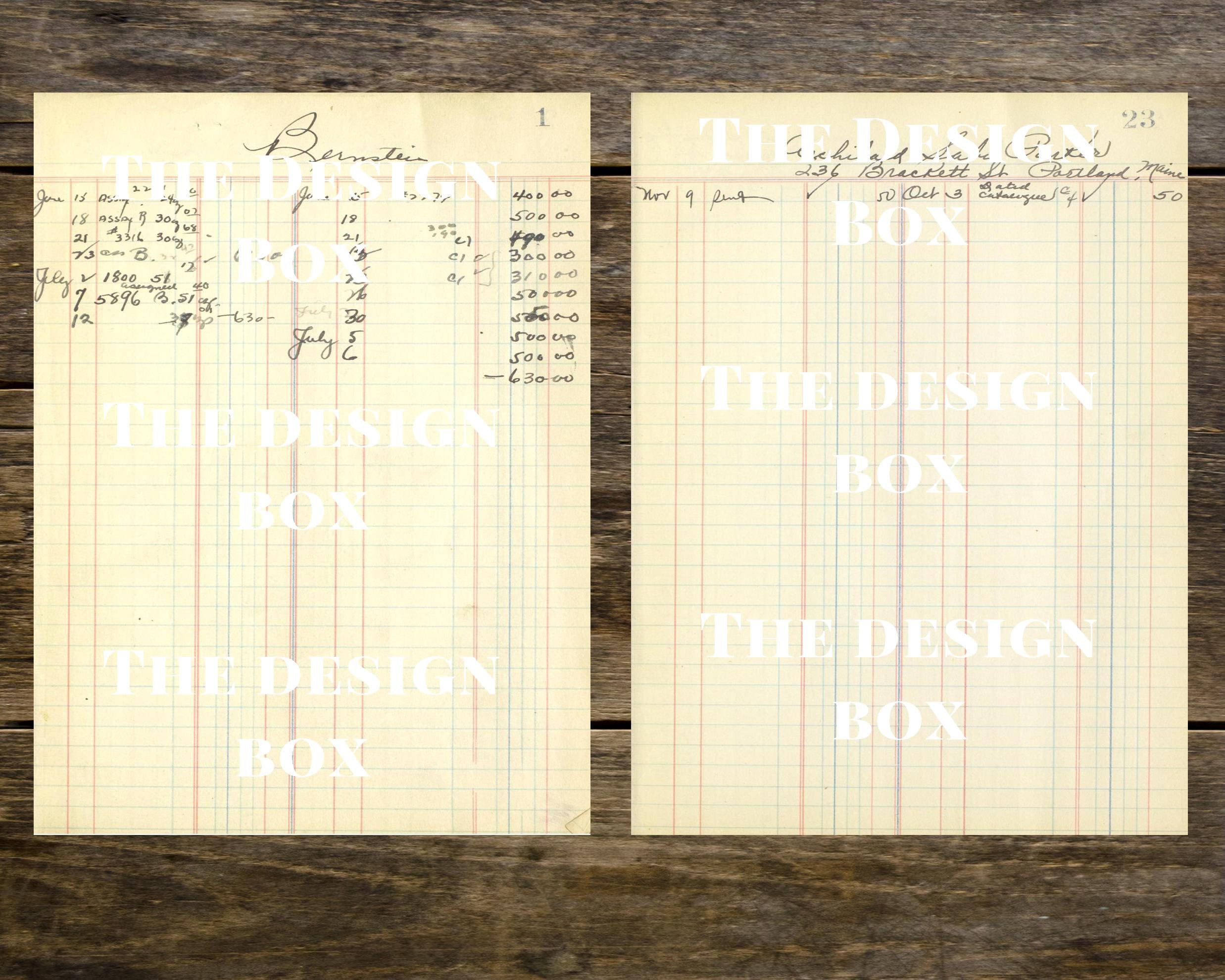 10 Vintage Handwritten Accounts Ledger Pages Printable | Etsy