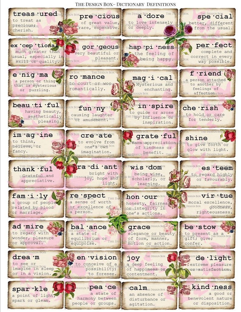 Dictionary Words of Inspiration, Text Labels, Random Texts, Digital ...