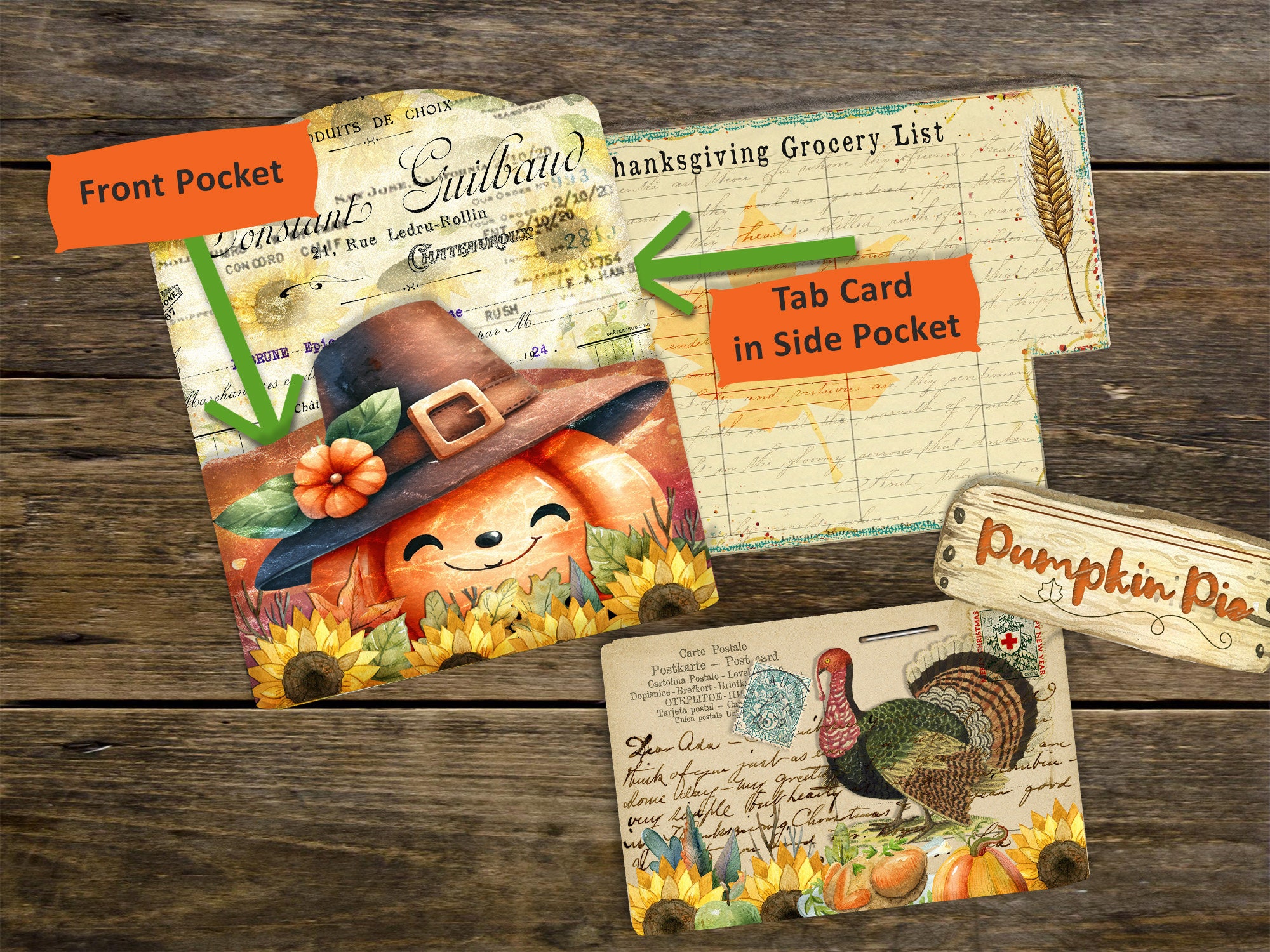 Thanksgiving, Loaded Pockets, Printable, Thanksgiving Ephemera ...