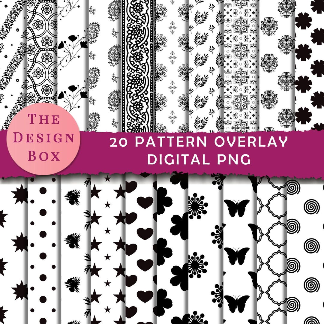 Pattern Overlays, PNG, Junk Journal, Stamp, Vintage, Texture Overlay ...