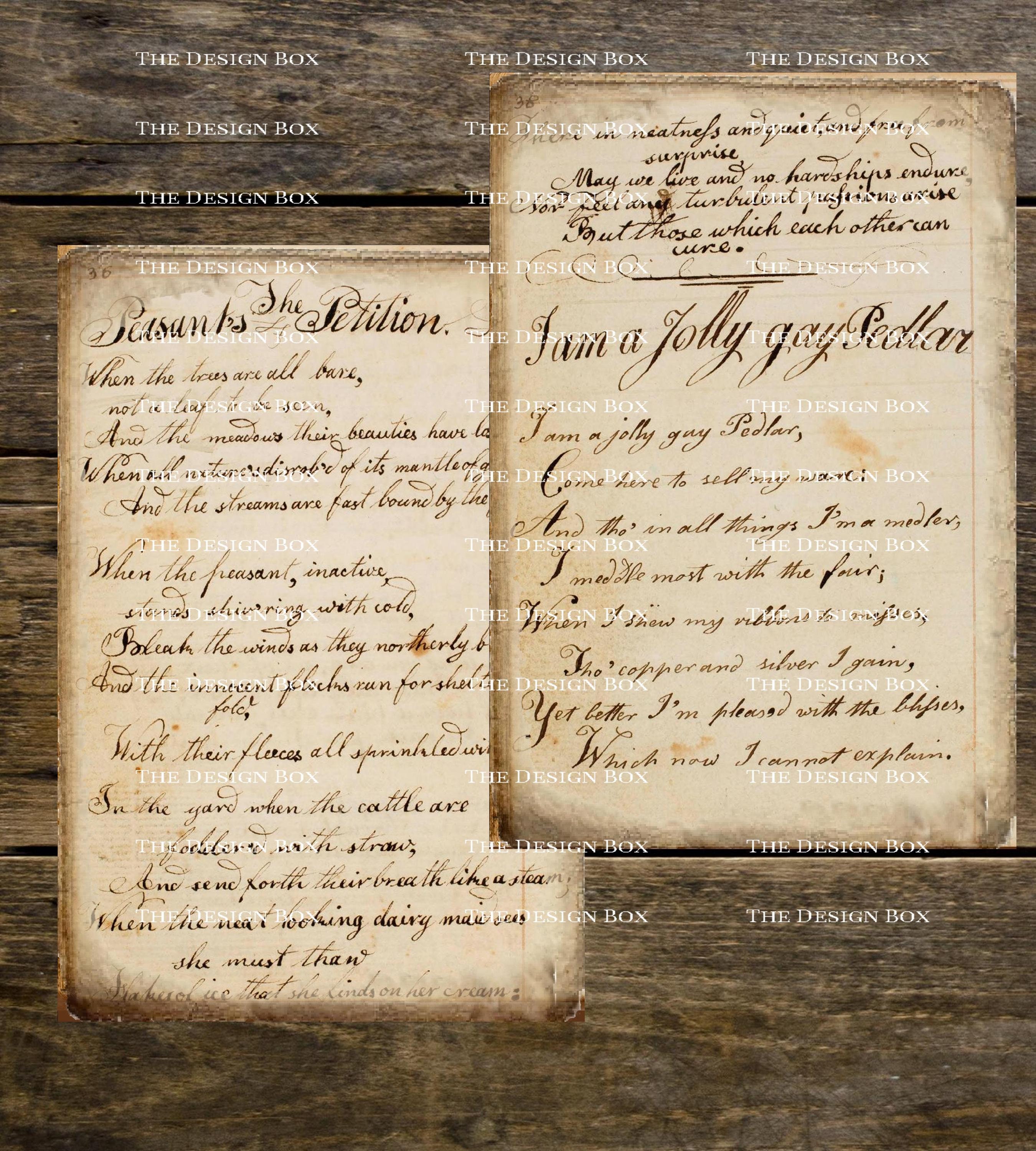 1809 Ancient Songs, Printable Pages, Handwritten, Ephemera, Vintage ...