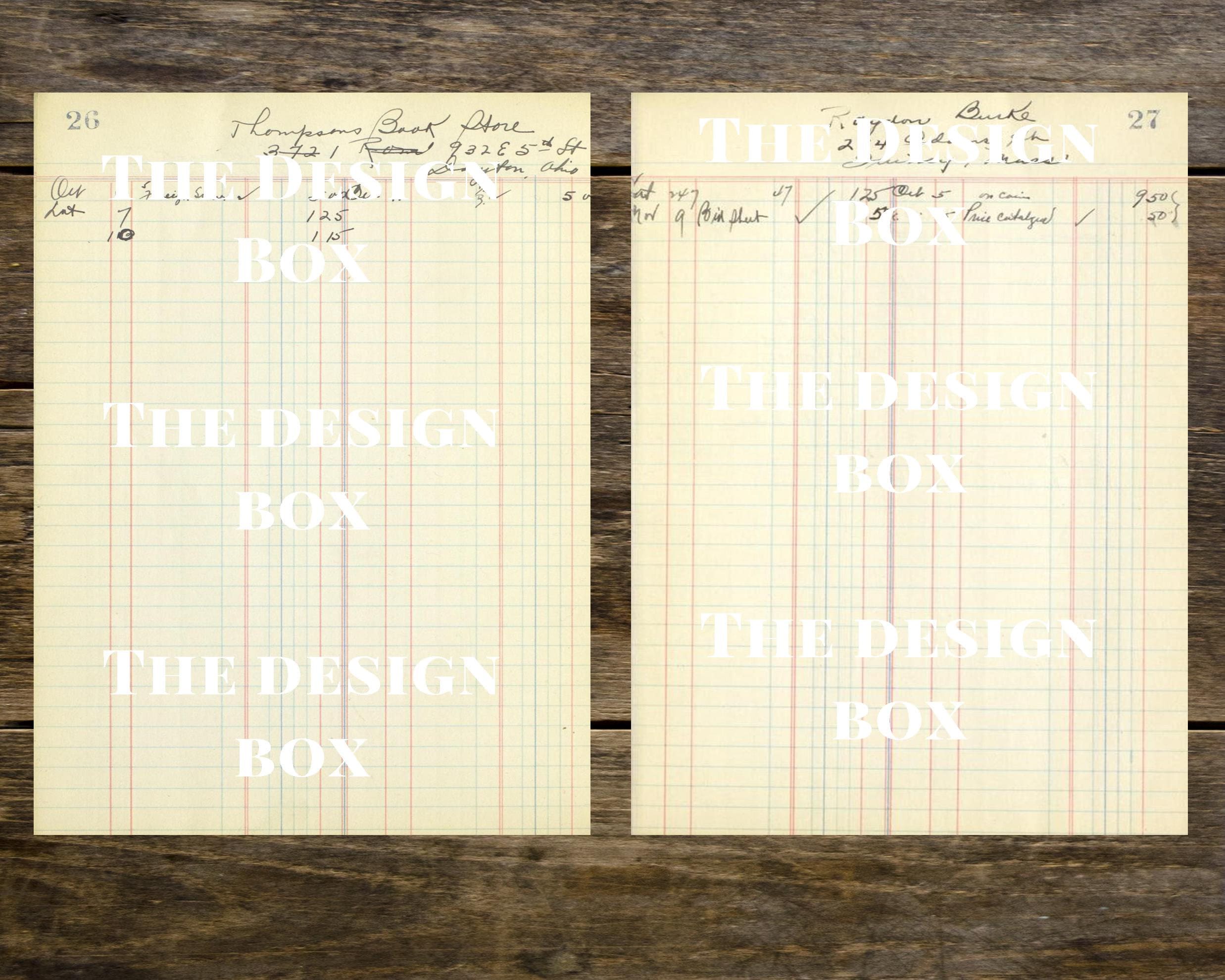 10 Vintage Handwritten Accounts Ledger Pages, Printable, Vintage ...