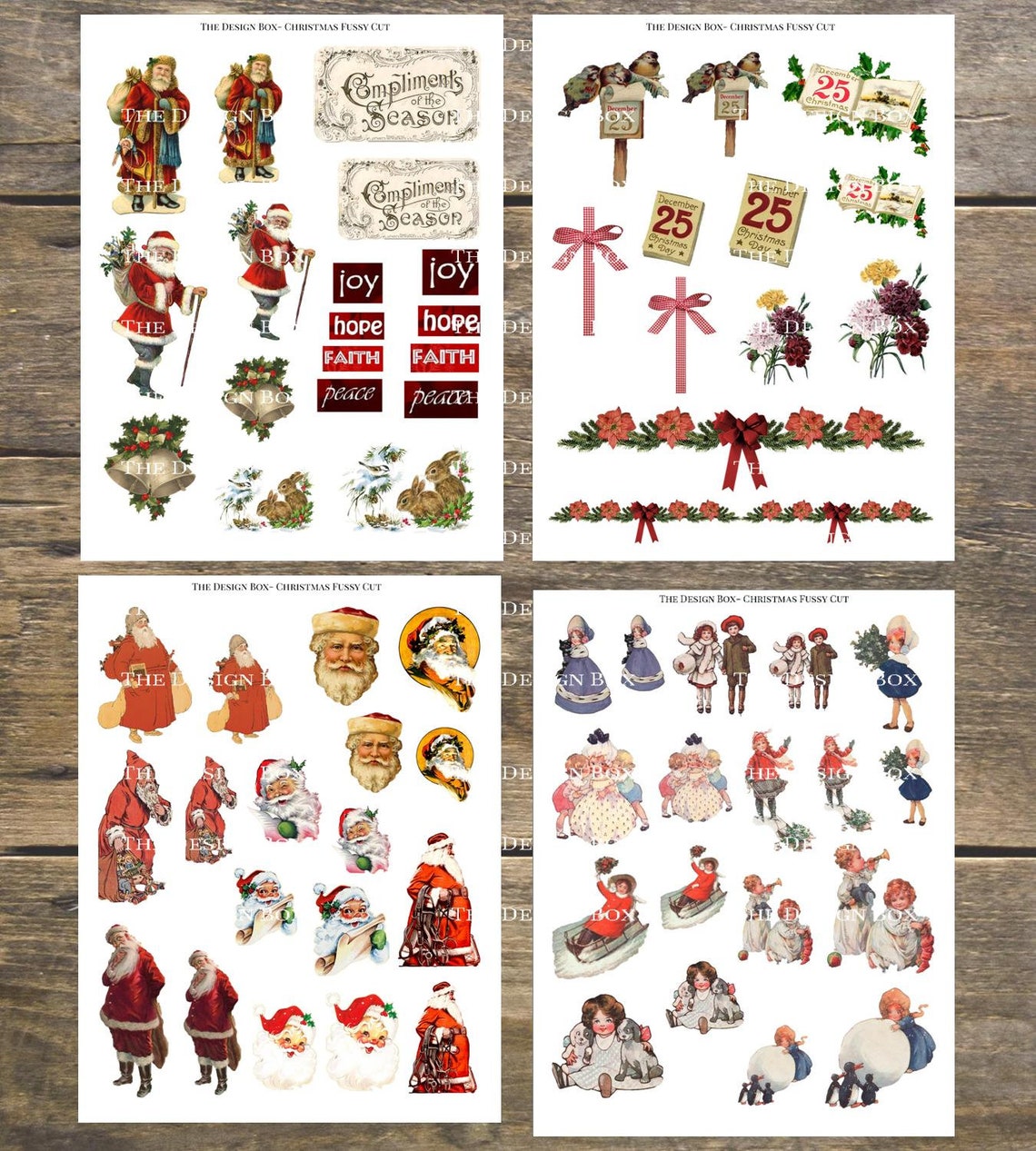 15 Christmas Fussy Cut Printable Pages Vintage Christmas. - Etsy