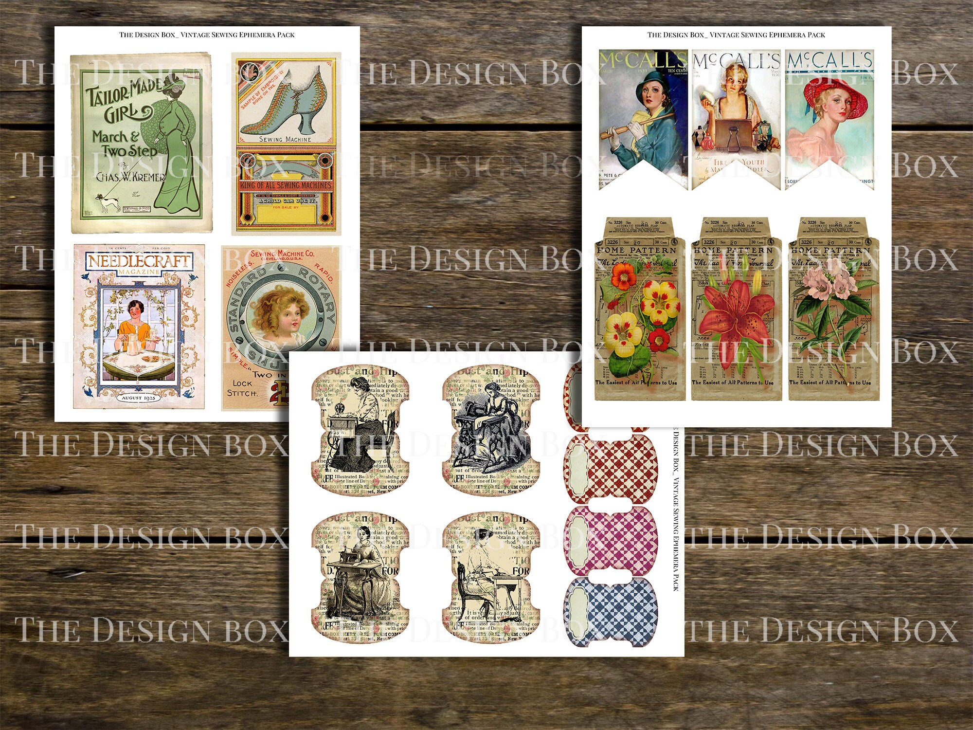 Sewing Ephemera Pack Vintage Printable Vintage Sewing | Etsy