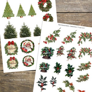 15 Christmas Fussy Cut, Printable Pages, Vintage Christmas. Christmas ...