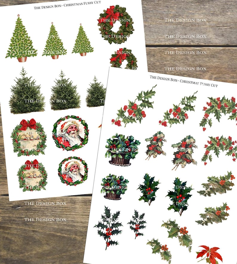 15 Christmas Fussy Cut Printable Pages Vintage Christmas. - Etsy