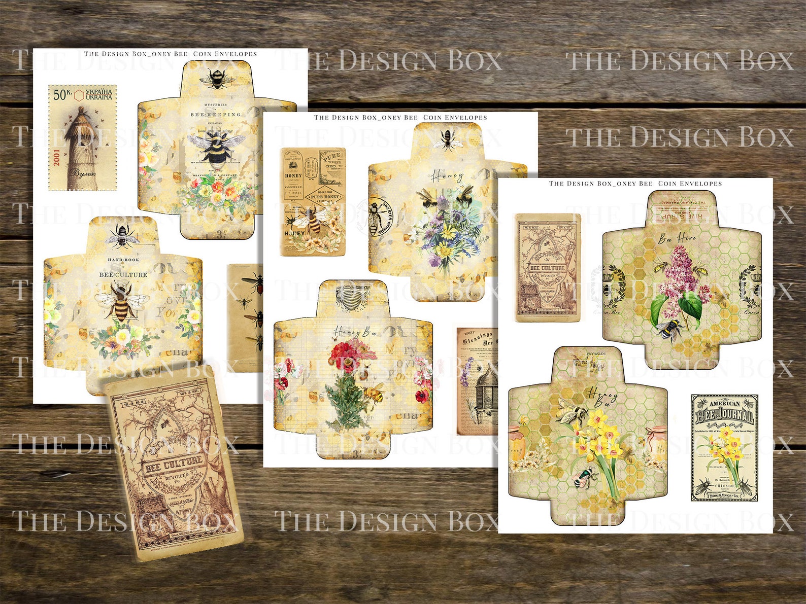 Honey Bee, Coin Envelopes, Ephemera, Bee Journal, Junk Journal ...