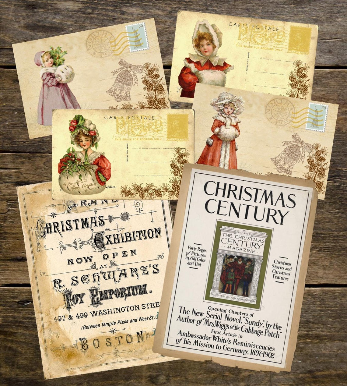 15 Christmas Ephemera Pack Printable Vintage Christmas - Etsy
