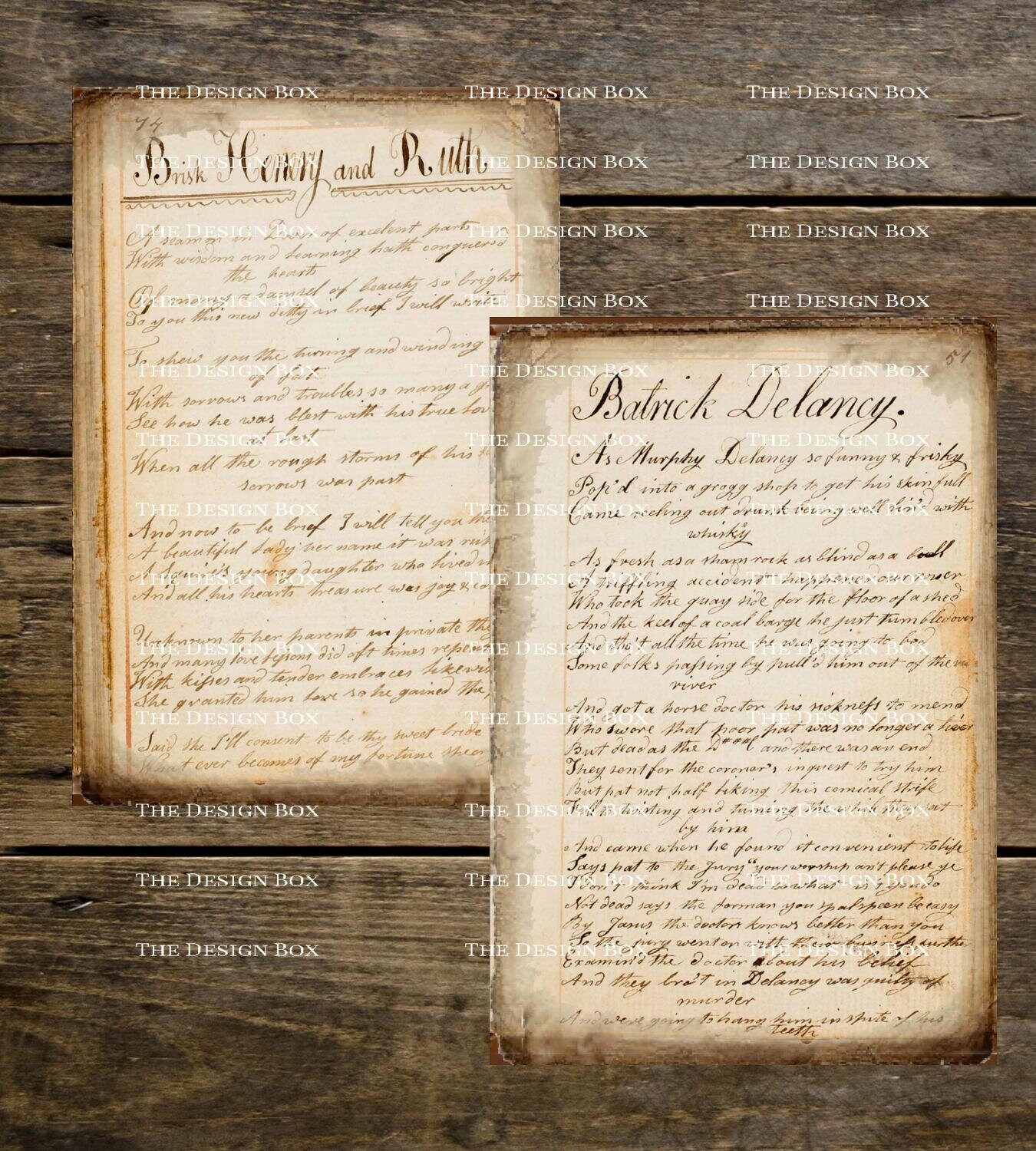 1809 Ancient Songs, Printable Pages, Handwritten, Ephemera, Vintage ...