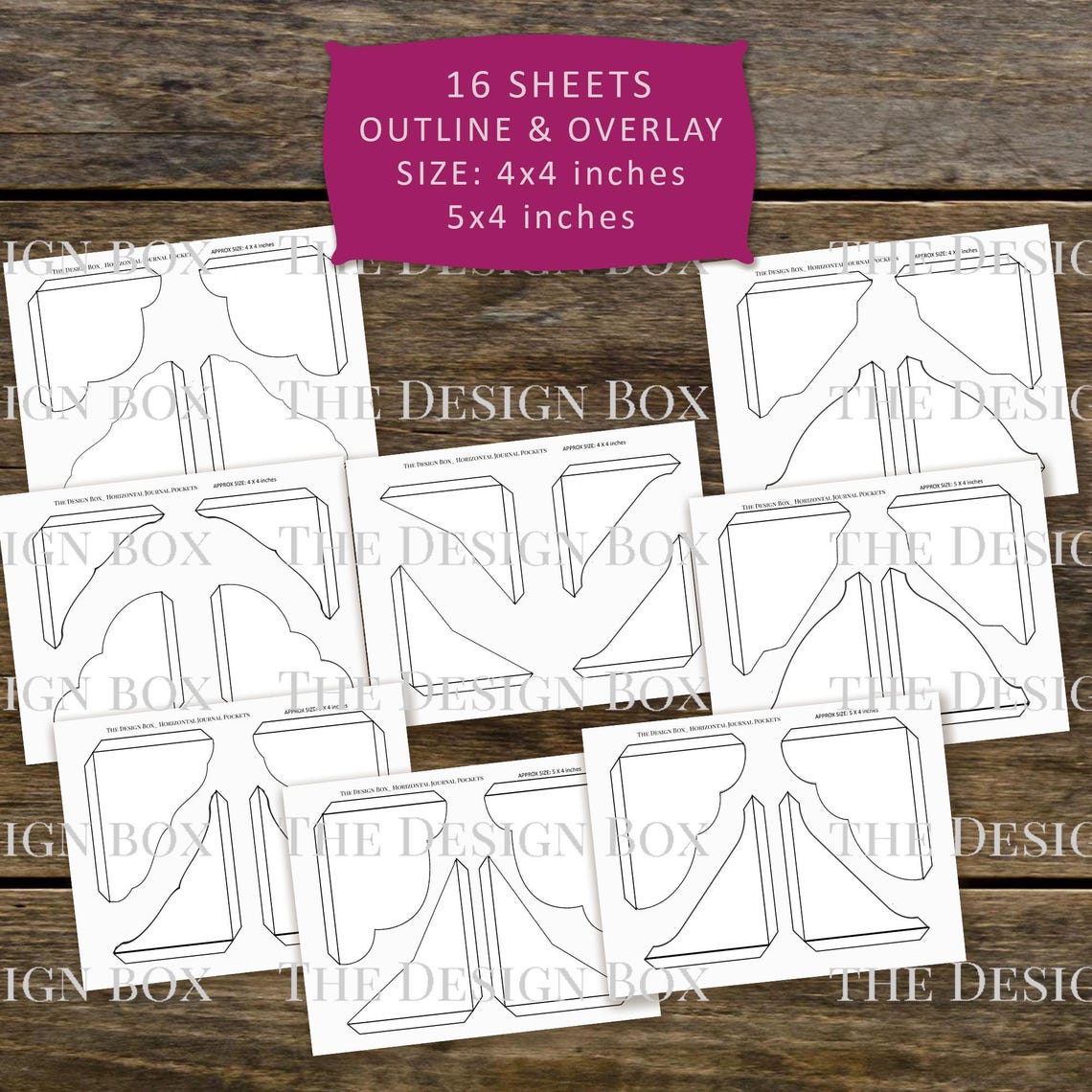 Corner Pocket Templates, Junk Journal Pocket, Template, Ink Saver, Junk ...