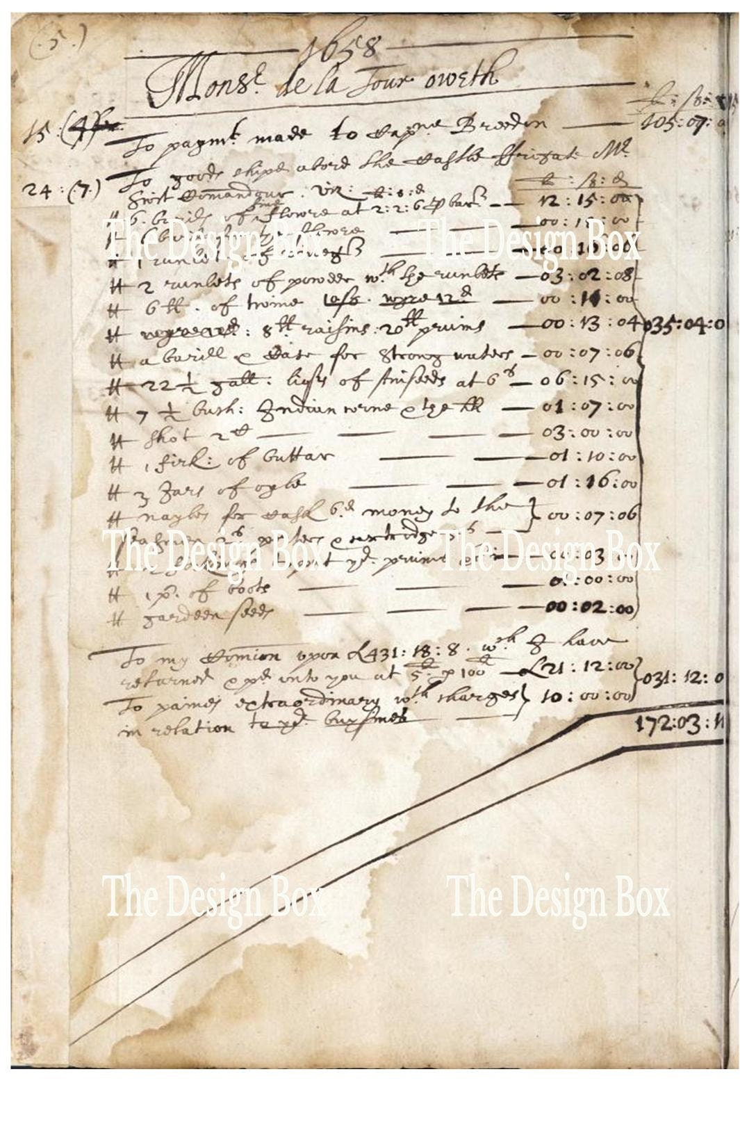 1600s Vintage Accounts Ledger Printable Pages Handwritten - Etsy Australia