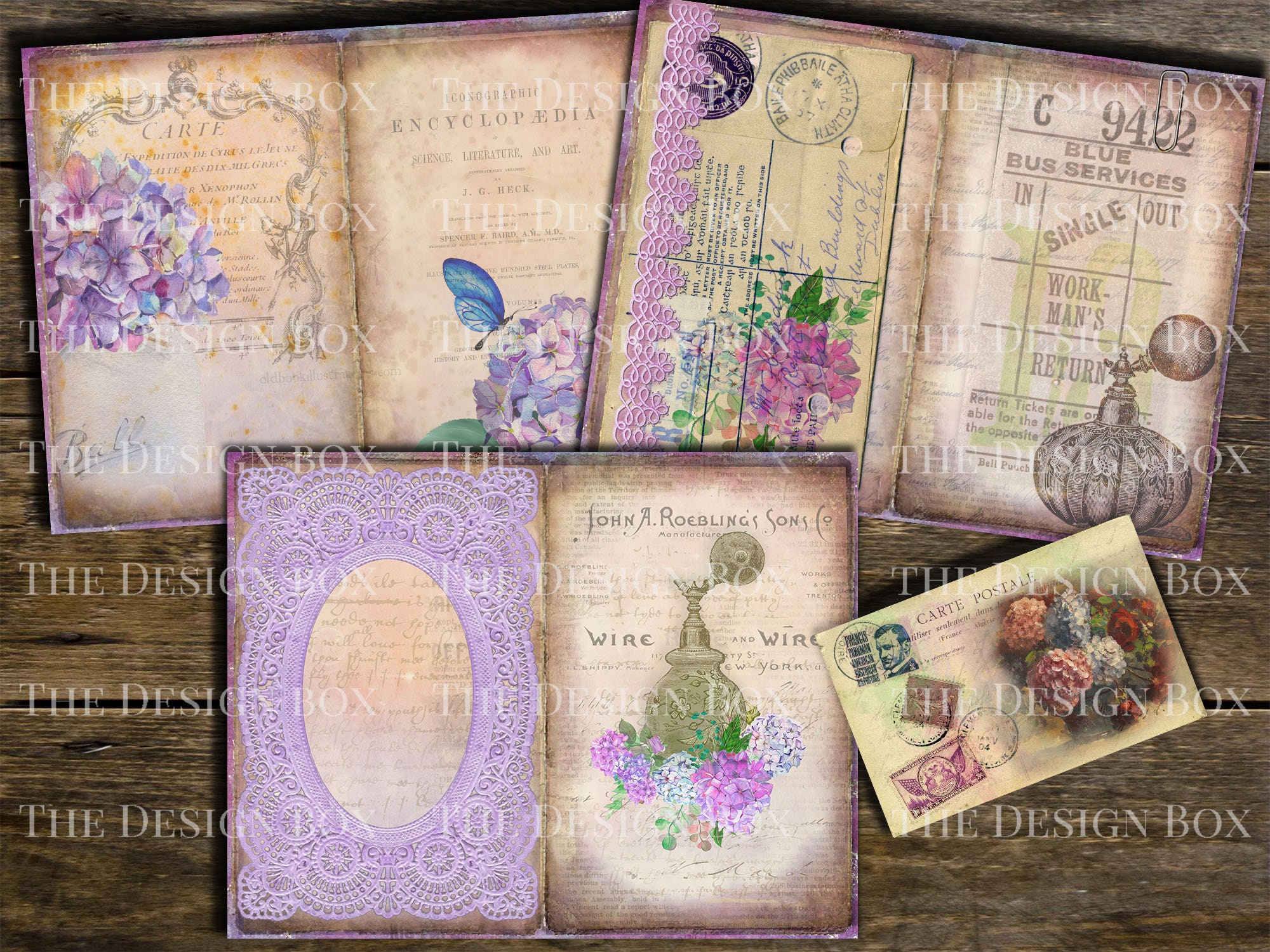 Purple Hydragea Journal Kit Printable Journal Purple Junk - Etsy