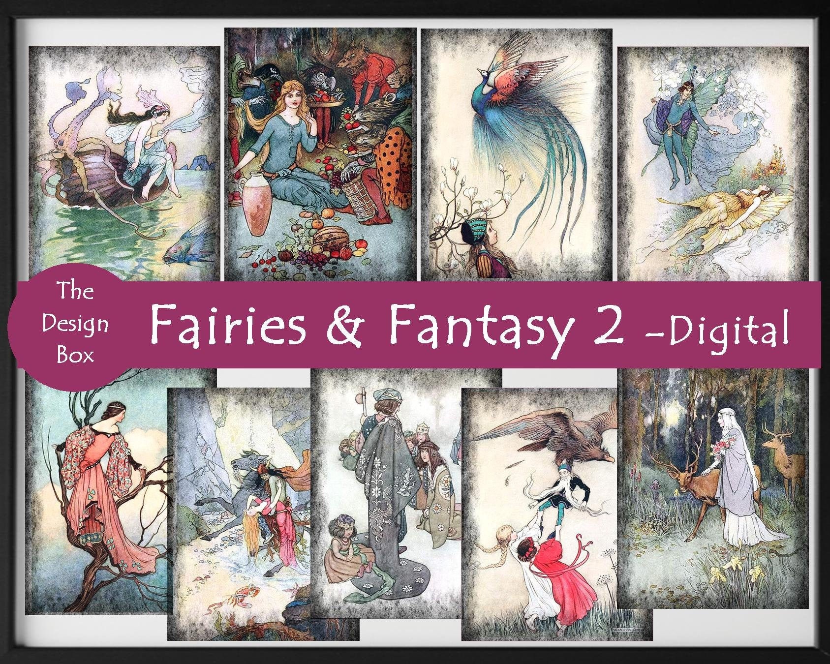 Fairies & Fantasy 2 Digital Cards Magical Fairies Fairy | Etsy