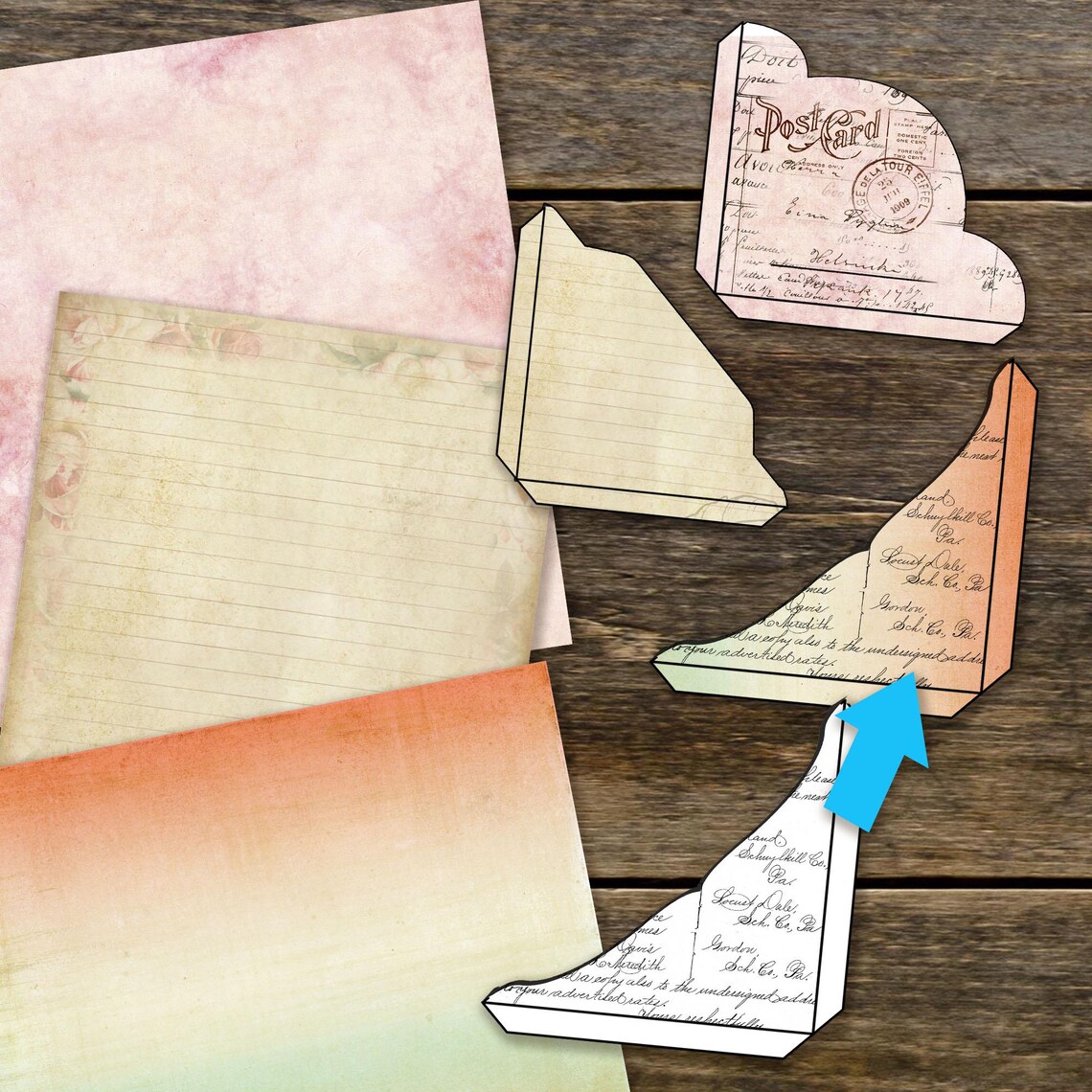 Corner Pocket Templates, Junk Journal Pocket, Template, Ink Saver, Junk ...