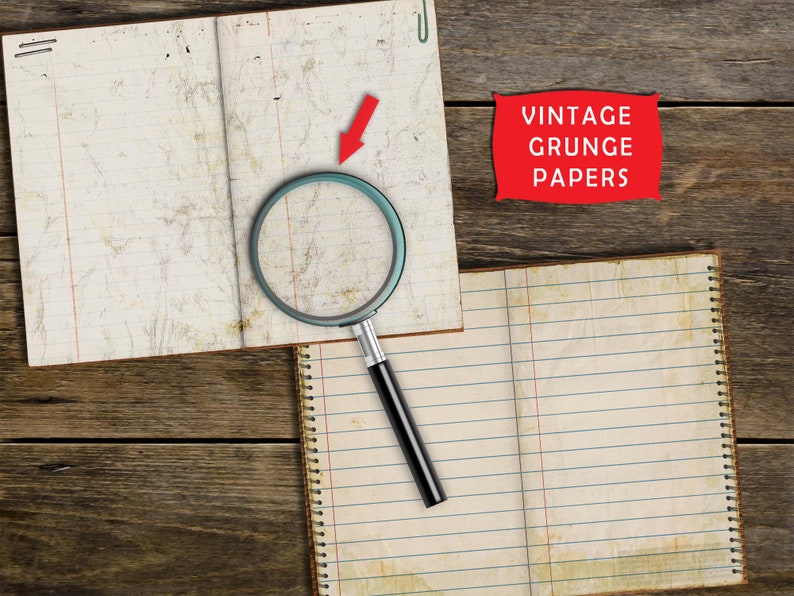 Grunge Note Paper, Digital, Paper, Junk Journal, Pages, 8.5x11 Inch ...