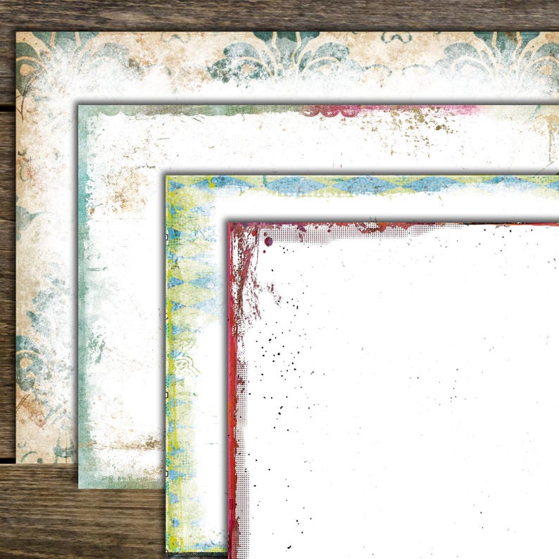 Colour Grunge Edge, Digital Overlays, PNG, Shabby, Edge Overlay, Junk ...