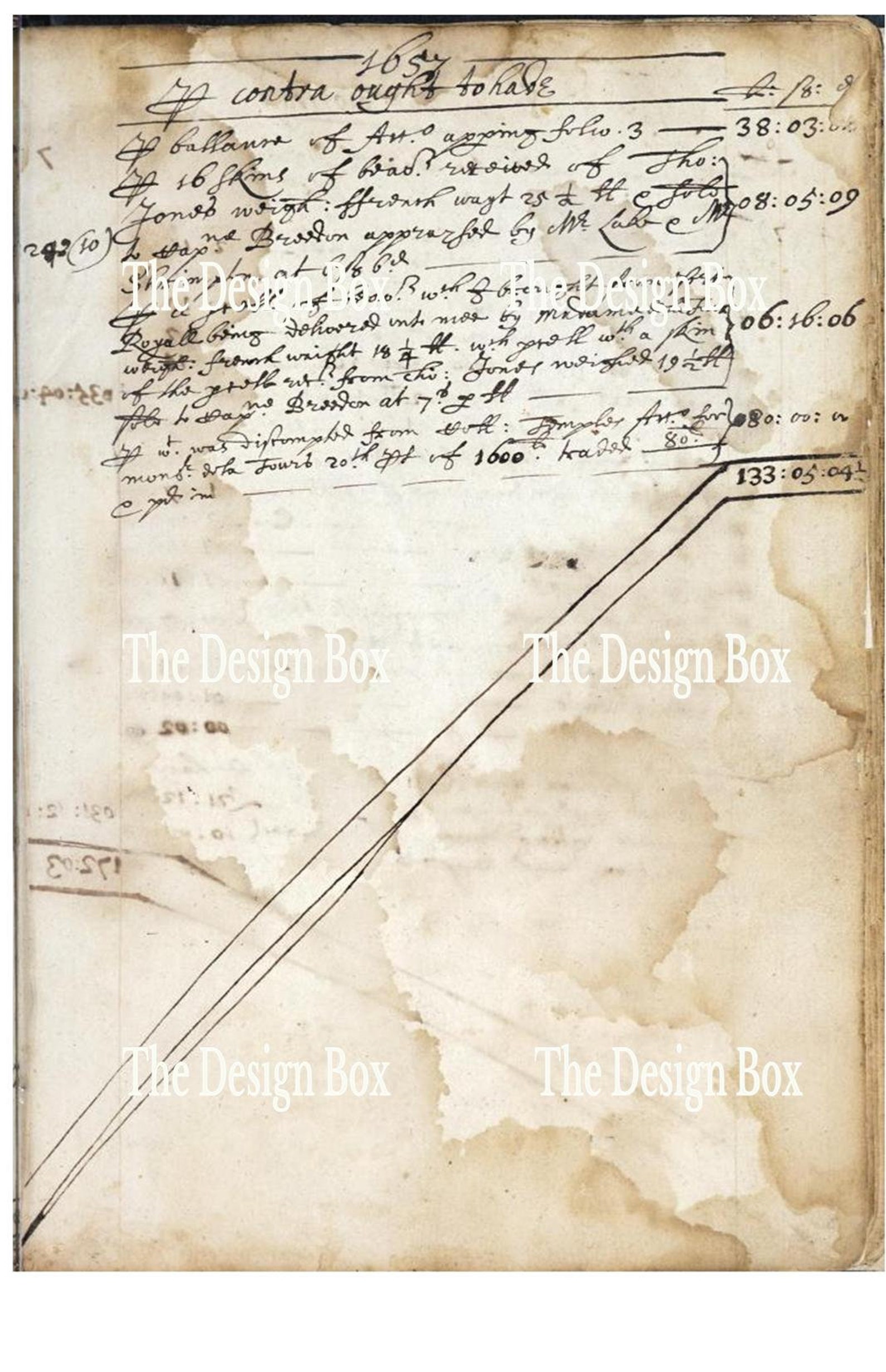 1600s Vintage Accounts Ledger Printable Pages, Handwritten, Ephemera ...