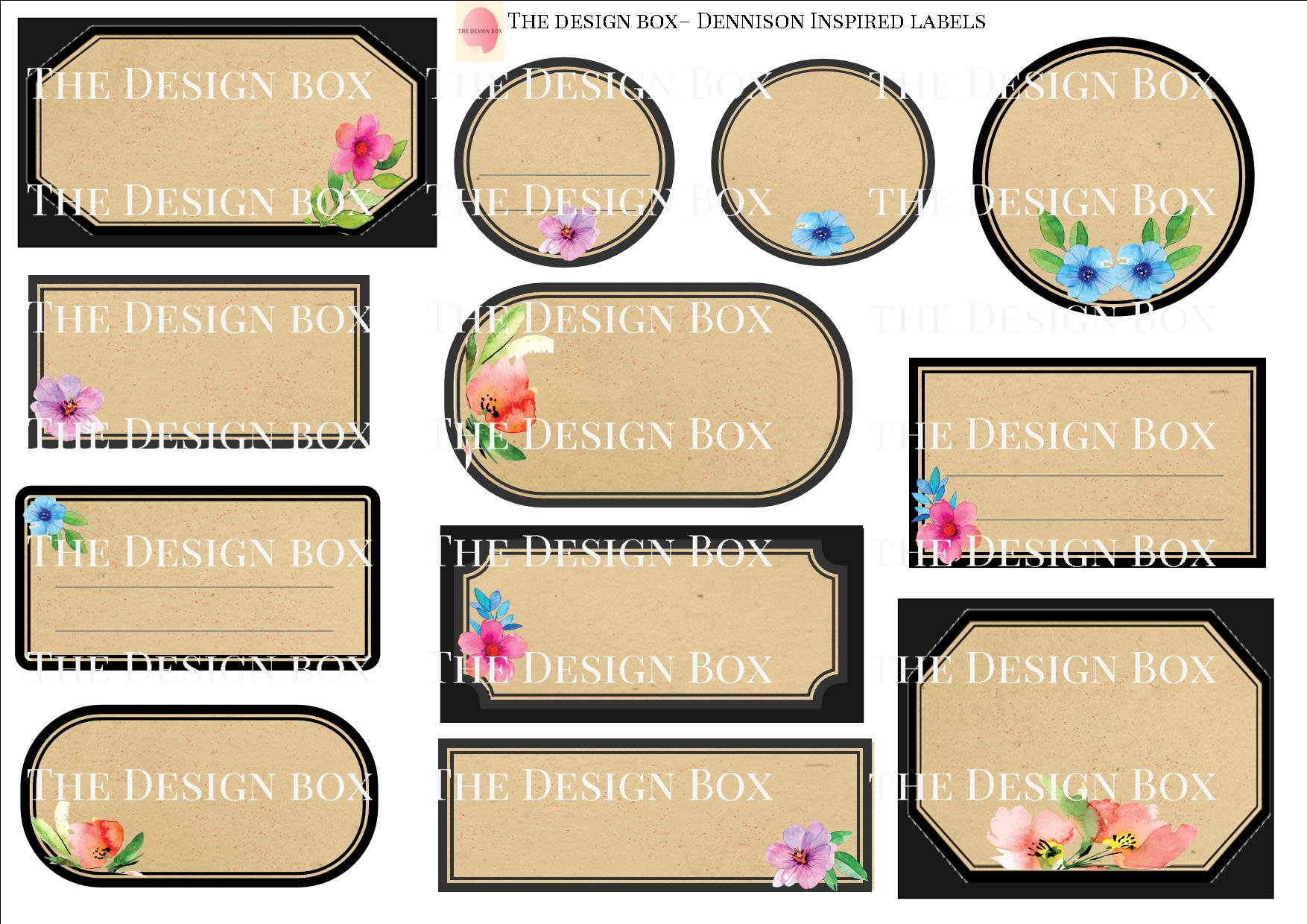 Dennison Inspired Digital Labels, #2, Blank Labels, Dennison Style ...
