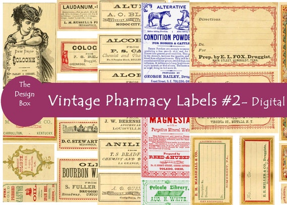 Set 2 Vintage Pharmacy Printable Labels Medicine Labels - Etsy