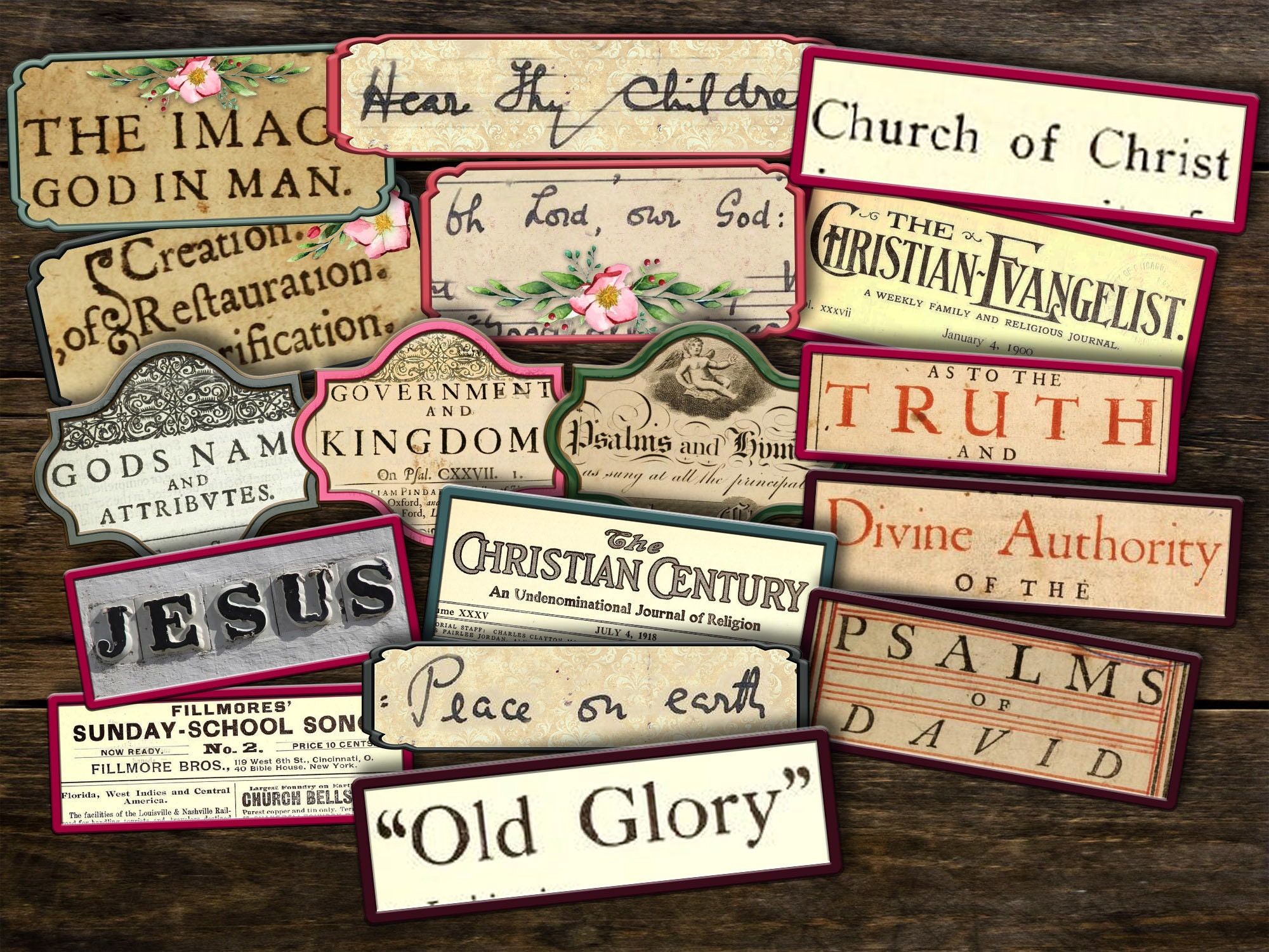 Faith Random Text Labels Printable Prayer Journal Junk - Etsy