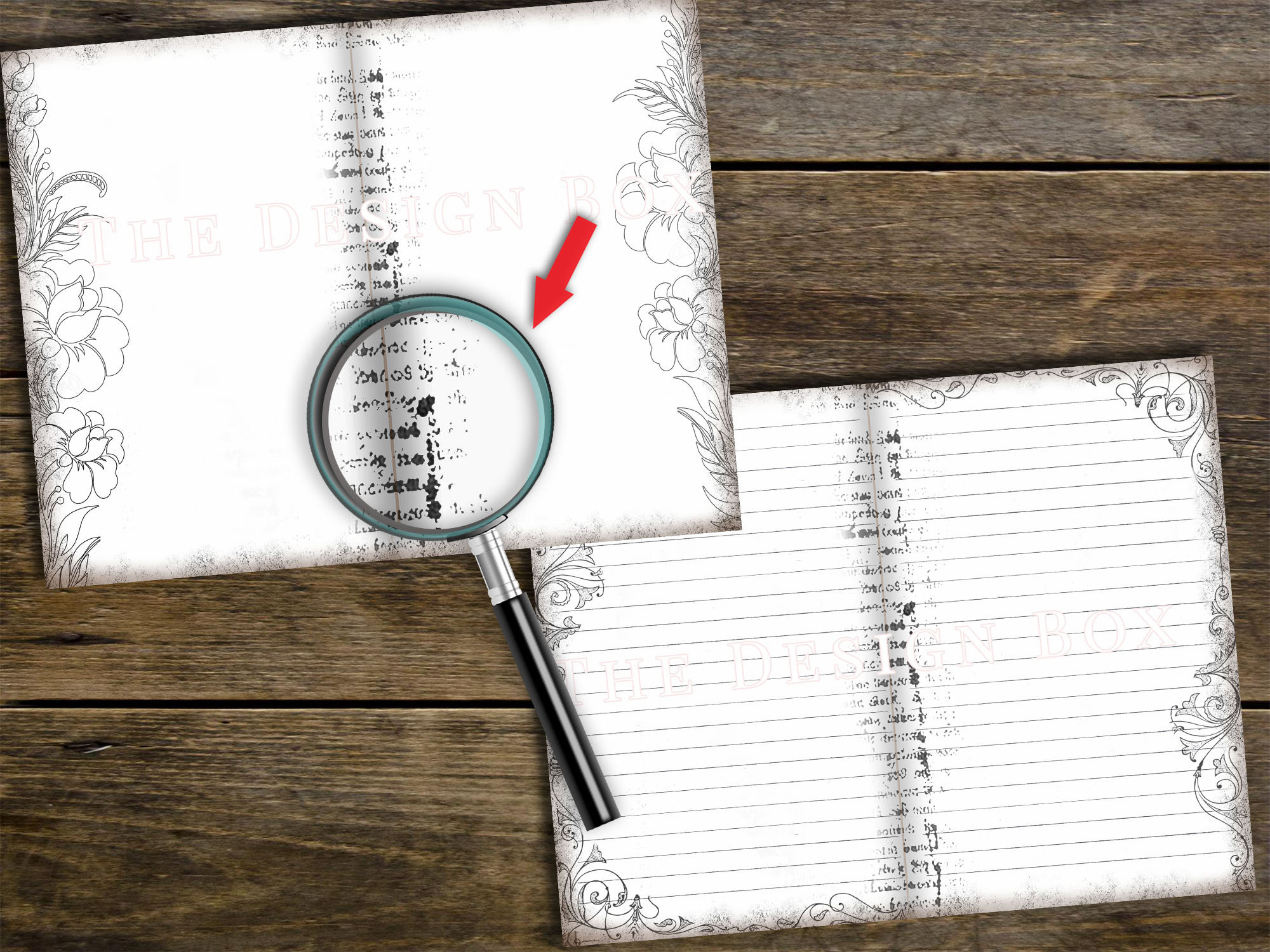 Stamp Edge Grunge, Templates, Ink Saver, Junk Journal, Black and White ...