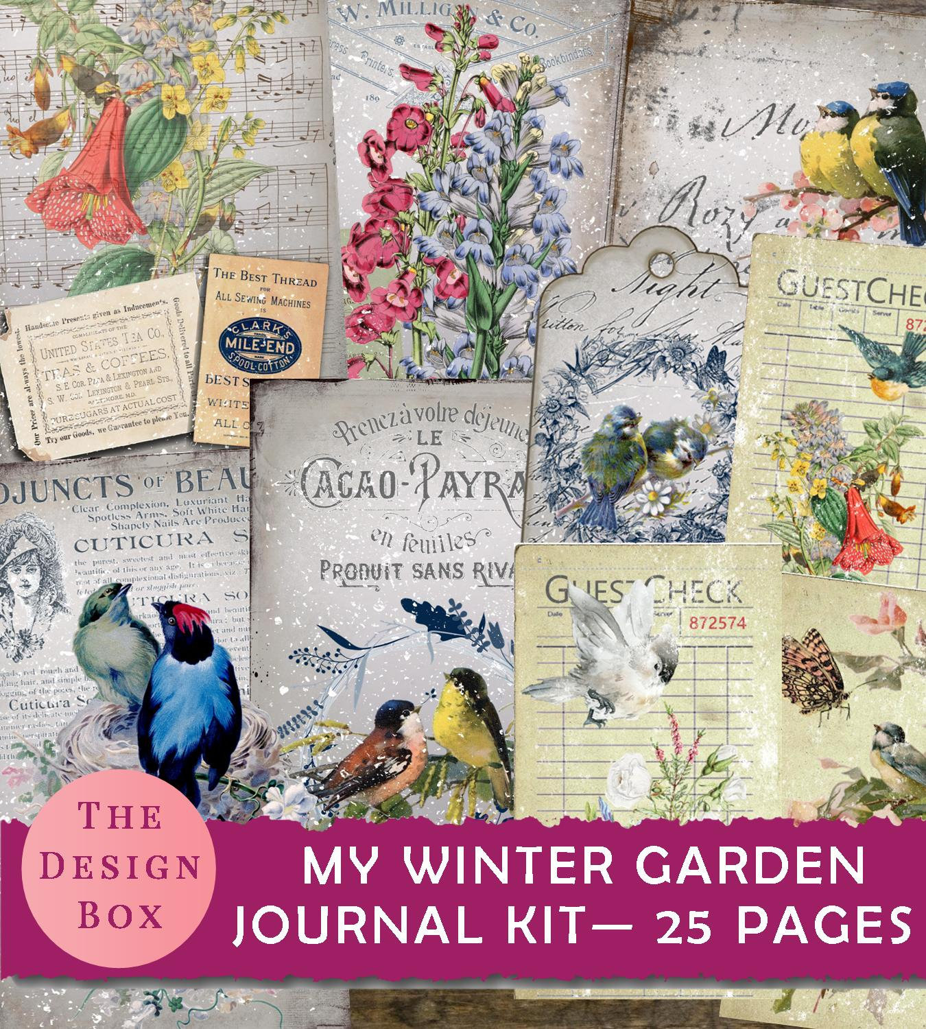 My Winter Garden Journal Kit, Printable Journal, Winter Woodland ...