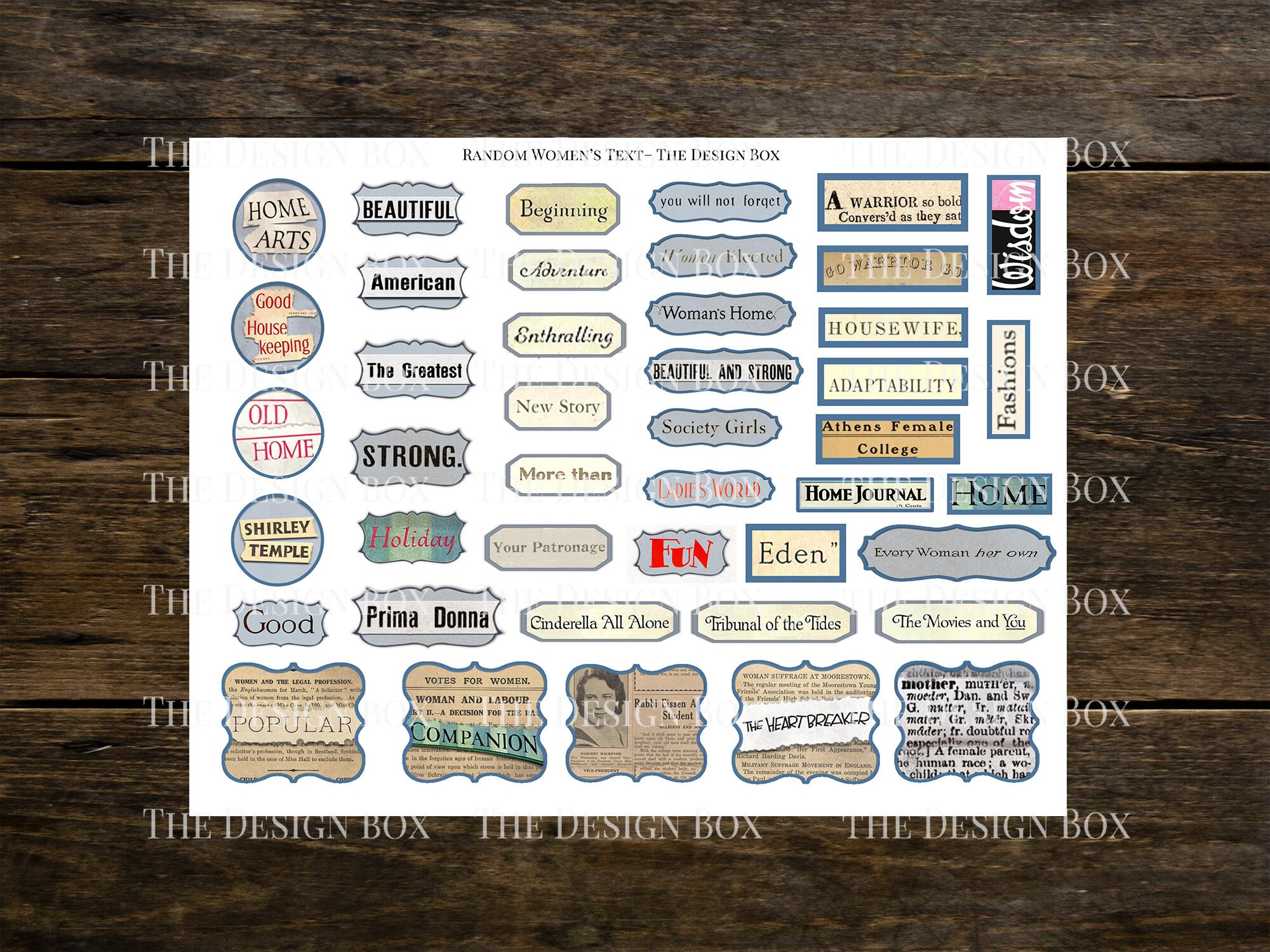 Inspiration Women Text Labels, Printable, Random Text Labels, Text ...